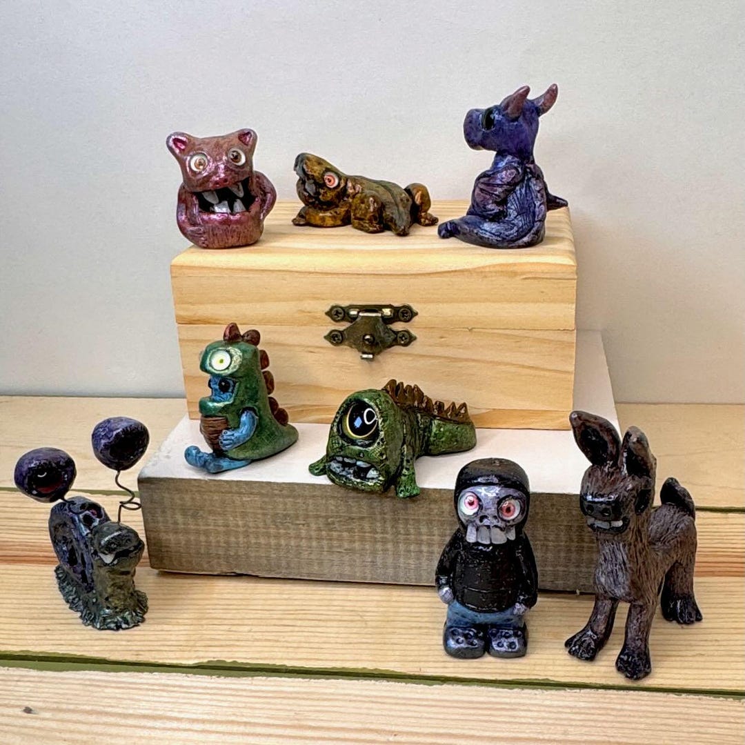 Tiny Desk Friends Hand-crafted Polymer Clay Monster Statues - Etsy