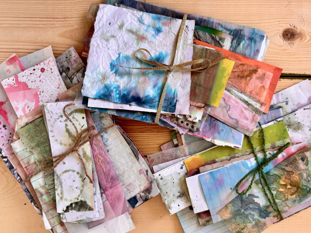 Hand-dyed Paper Bundle – 25 Assorted Sizes, Colors, & Textures - Etsy
