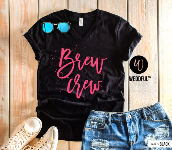 Brew Crew V-neck Shirts Bachelorette Party Tees Beer Theme | Etsy