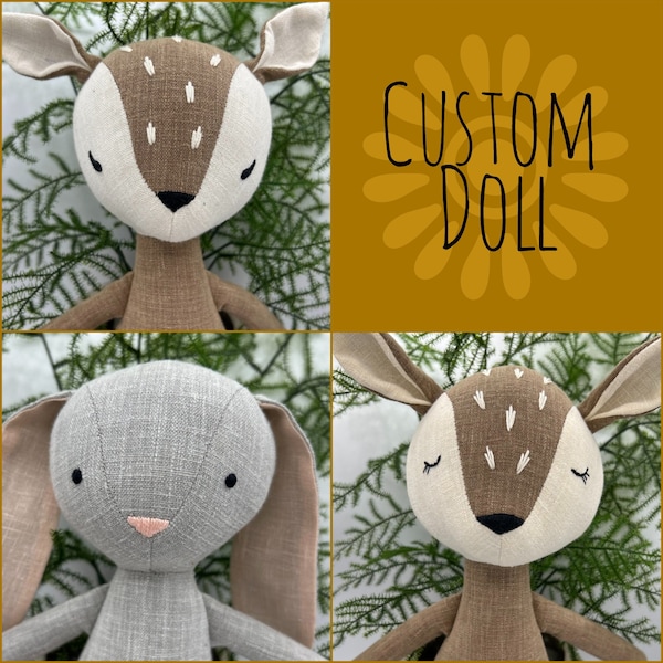 Linen Stuffed Animal - Etsy