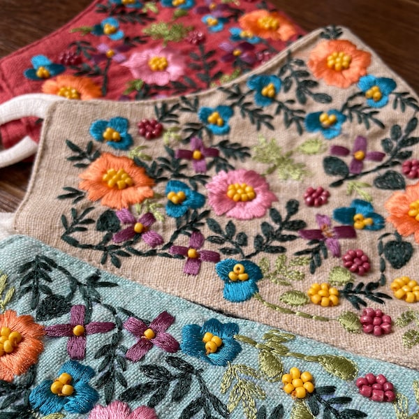 Embroidered Mask - Etsy