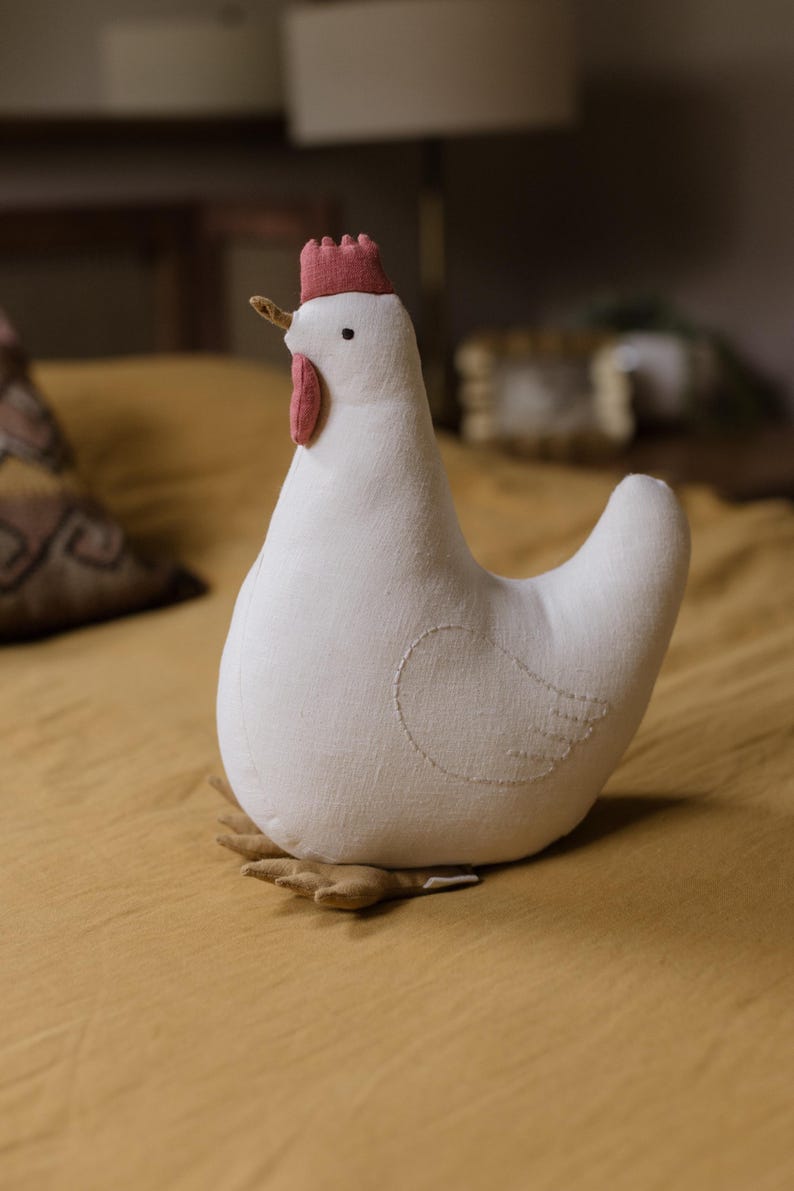Linen Stuffed Hen: Heirloom Farmhouse Nursery Decor - Etsy