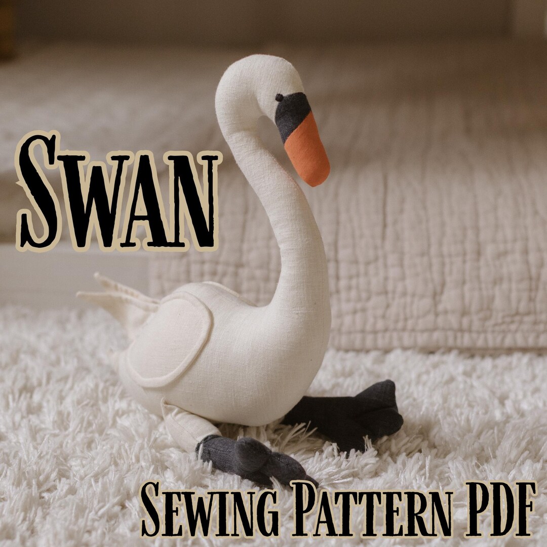 Heirloom Swan Sewing Pattern PDF - Stuffed Animal Plush Toy Tutorial ...
