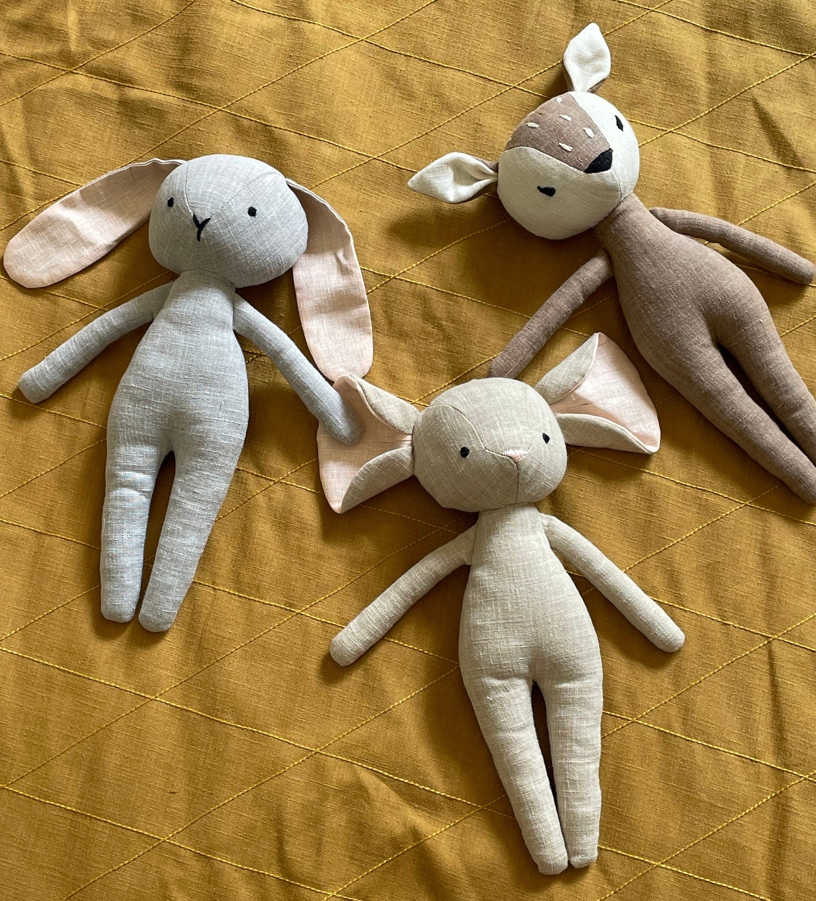 Premium Linen Heirloom Stuffed Animal Toys Woodland Art - Etsy