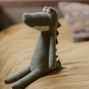 Linen Alligator Stuffed Animal: Embroidered Heirloom Toy - Etsy