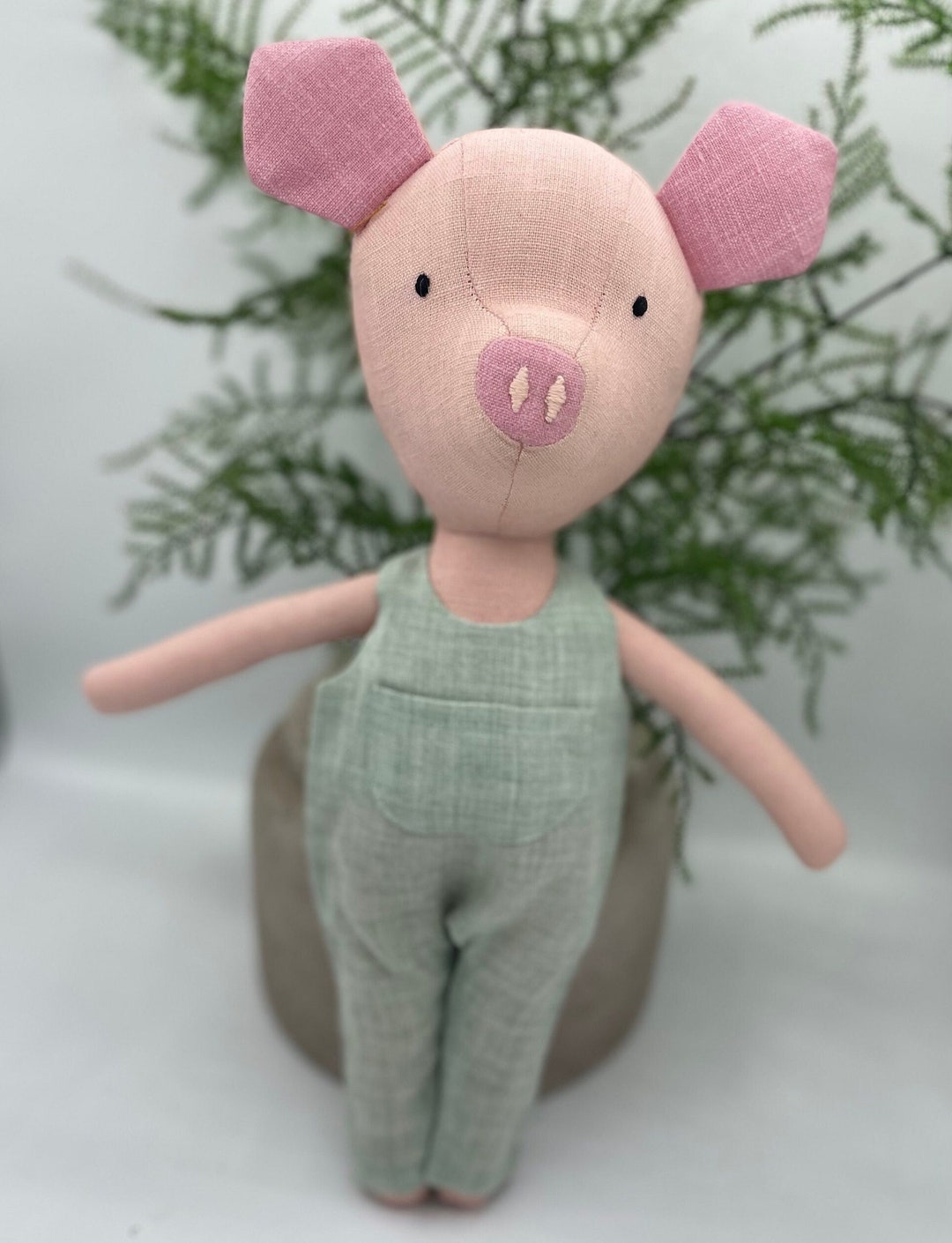 Linen Stuffed Animal: Handmade Woodland Art Doll - Bunny, Mouse, Fawn ...