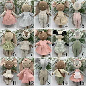 Premium Linen Heirloom Stuffed Animal Toys Woodland Art Dolls Hand ...