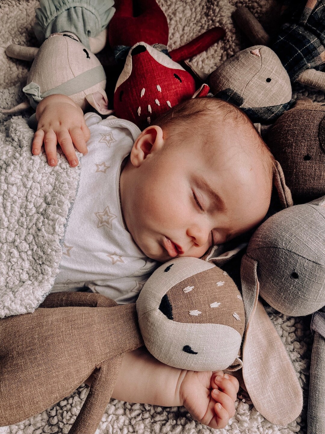 Linen Stuffed Woodland Animal Doll: Hand Embroidered Heirloom Toy - Etsy