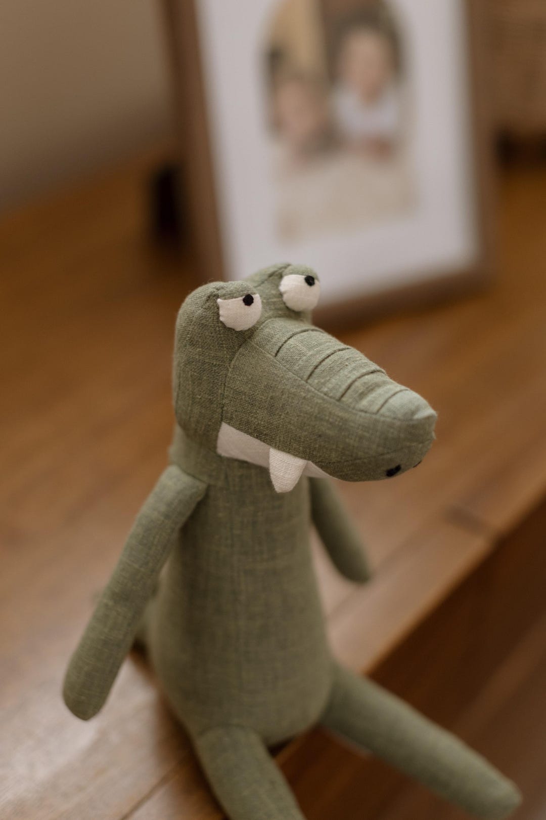 Linen Alligator Stuffed Animal: Embroidered Heirloom Toy - Etsy