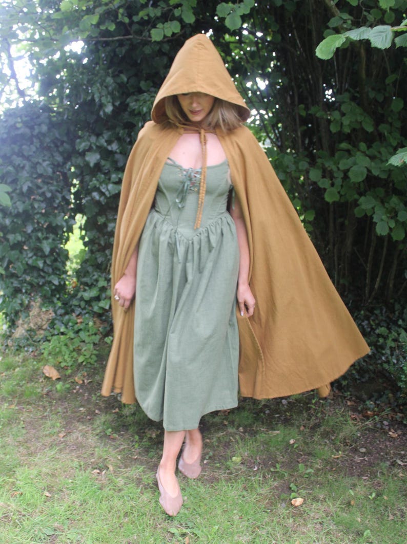 Linen or Velvet Hooded Cape - Costume Cottagecore Fantasy Cosplay ...