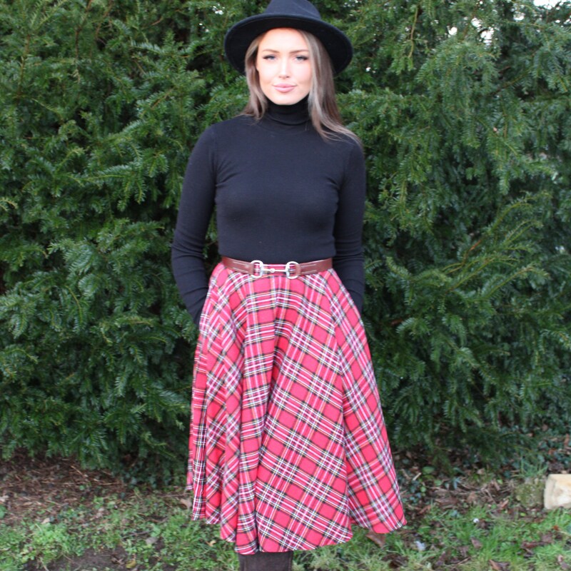 Plaid Circle Skirt - Etsy