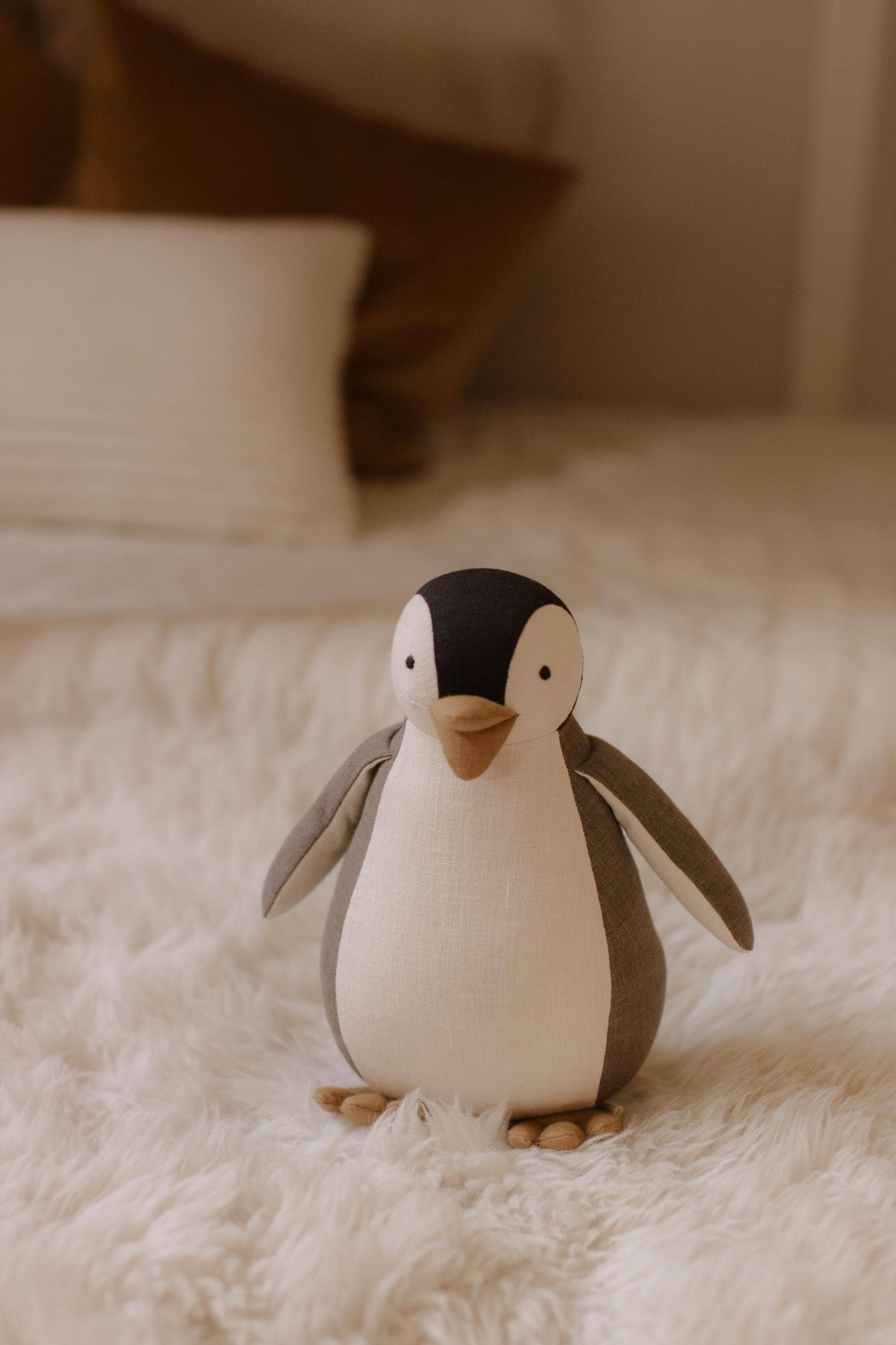 Linen Penguin Stuffed Animal: Embroidered Heirloom Toy - Etsy