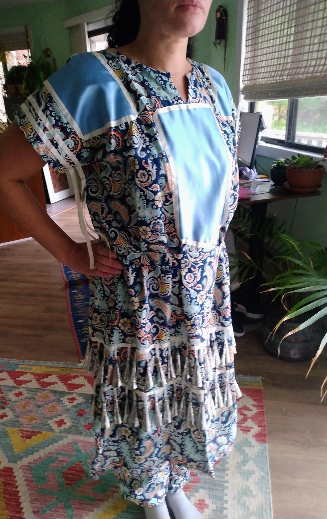 Native American Pow Wow Regalia Woman's Cotton Jingle Ribbon Dress Size ...
