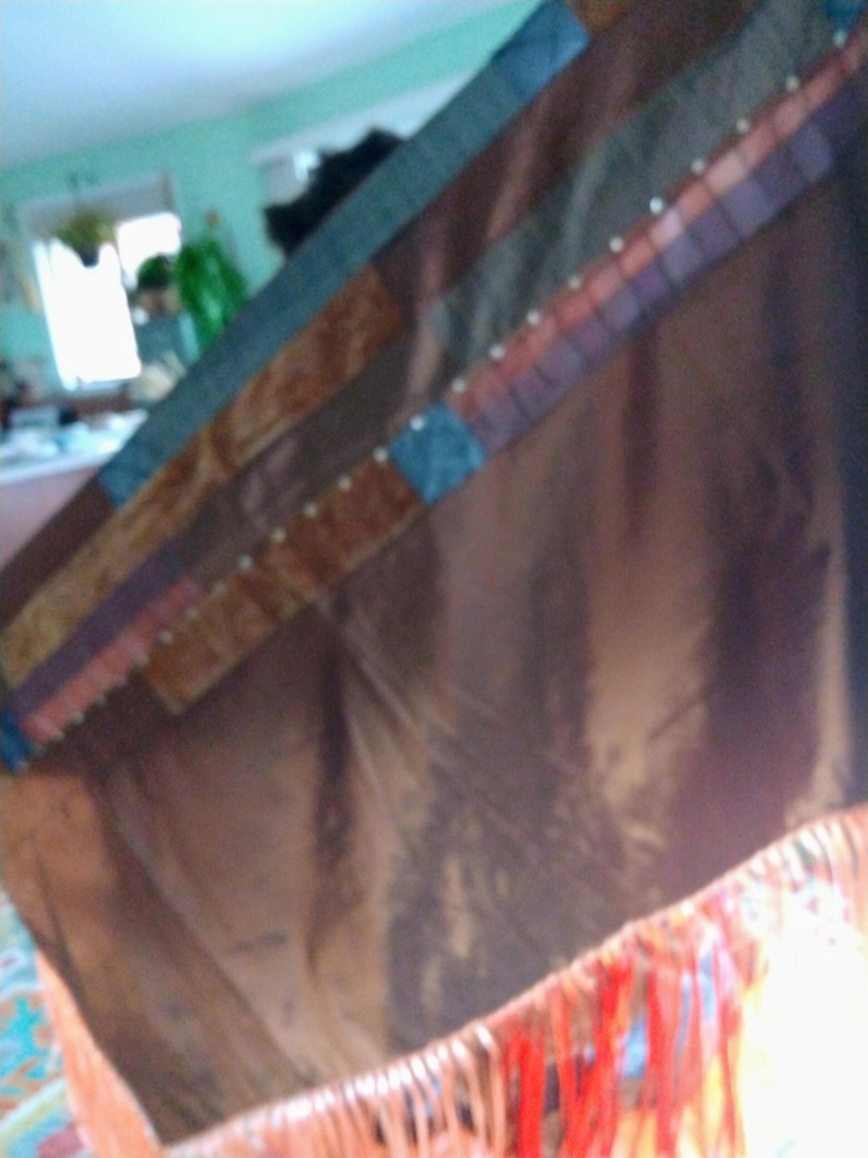Pow Wow Regalia Native American Fancy Woman's Size M Bronze Satin Dress ...