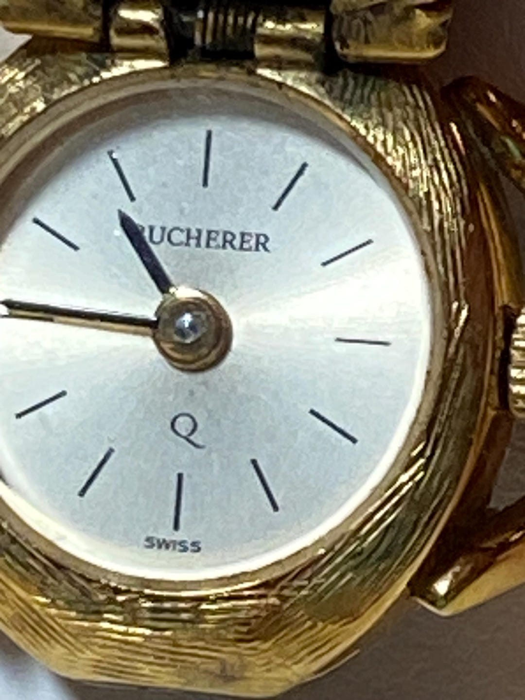 Vintage Bucherer 10K Gold Plate Enamel Watch Ring **watch Doesn’t Keep ...