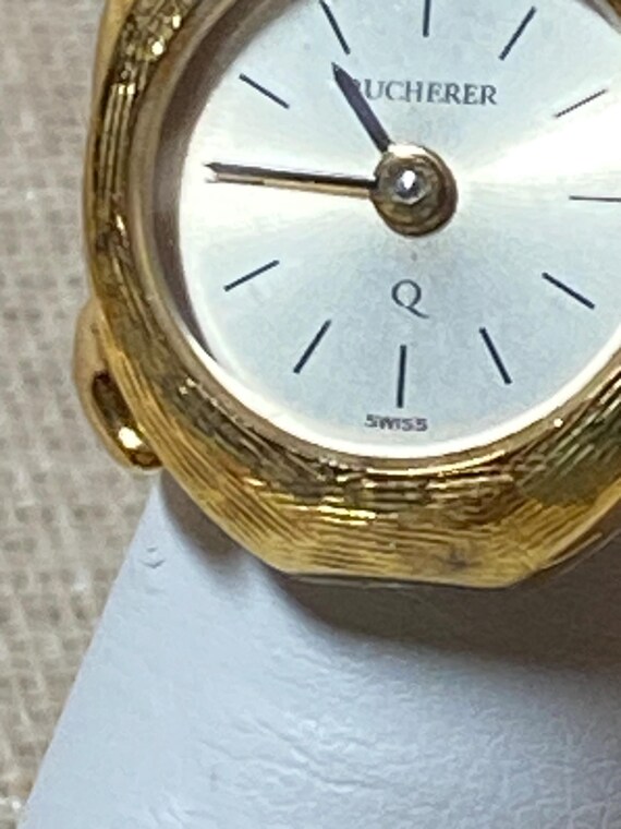 Vintage Bucherer 10K Gold Plate Enamel Watch Ring **W… - Gem