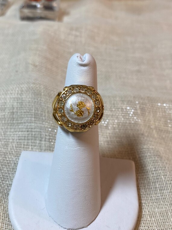 Vintage Bucherer 10K Gold Plate Enamel Watch Ring **W… - Gem