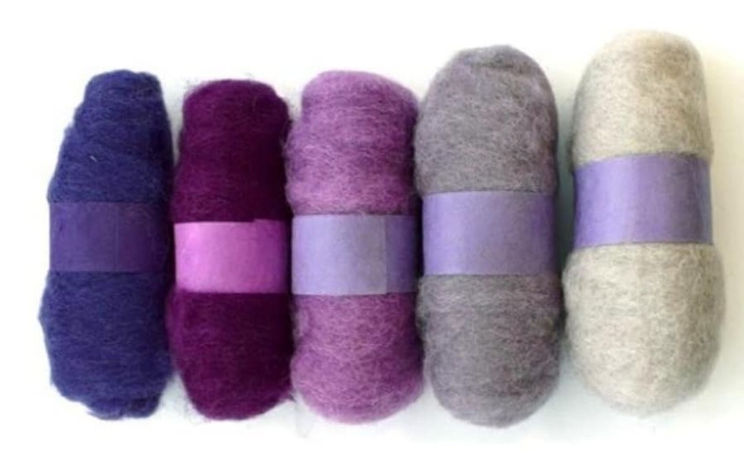 Felting Fibre Pure Wool Felt Tops for Needle Felting Purples - Etsy