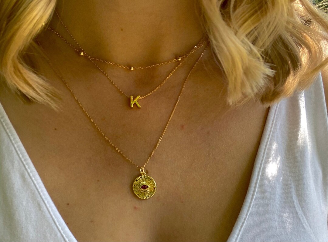 Collar Gold Letter collar inicial collar de oro collar - Etsy España