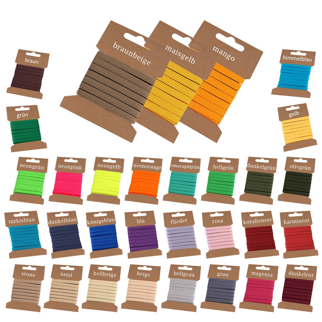 Gummiband 5m x 6,6 mm 1,20EUR/m Gummilitze elastisches Band Wäscheband ...