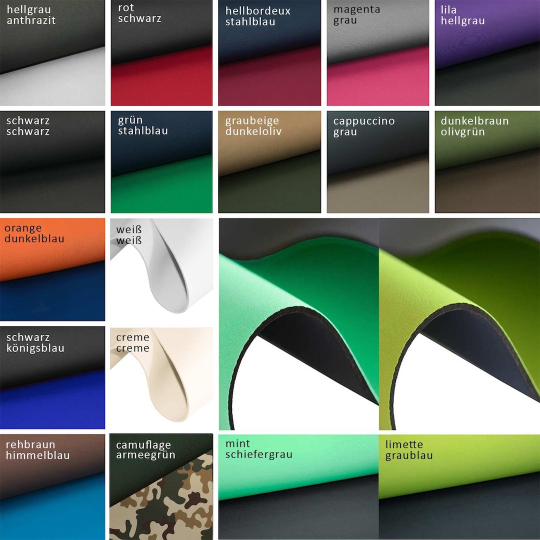 Neopren-Stoff 3mm Doubleface 50x130cm 33,93EUR/qm Stretch Neoprenstoff ...