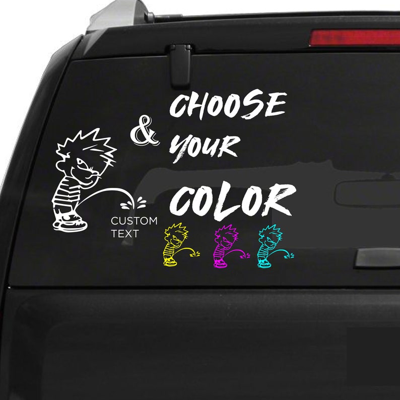 Calvin Peeing on Custom Text Vinyl Decal Peeing Piss Sticker | Etsy Calvin Peeing on Custom Text Vinyl Decal Peeing Piss Sticker | Etsy