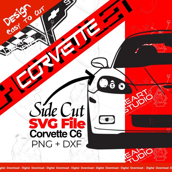 Chevrolet Corvette C6 SVG Dxf and Png Files Free Flag and - Etsy
