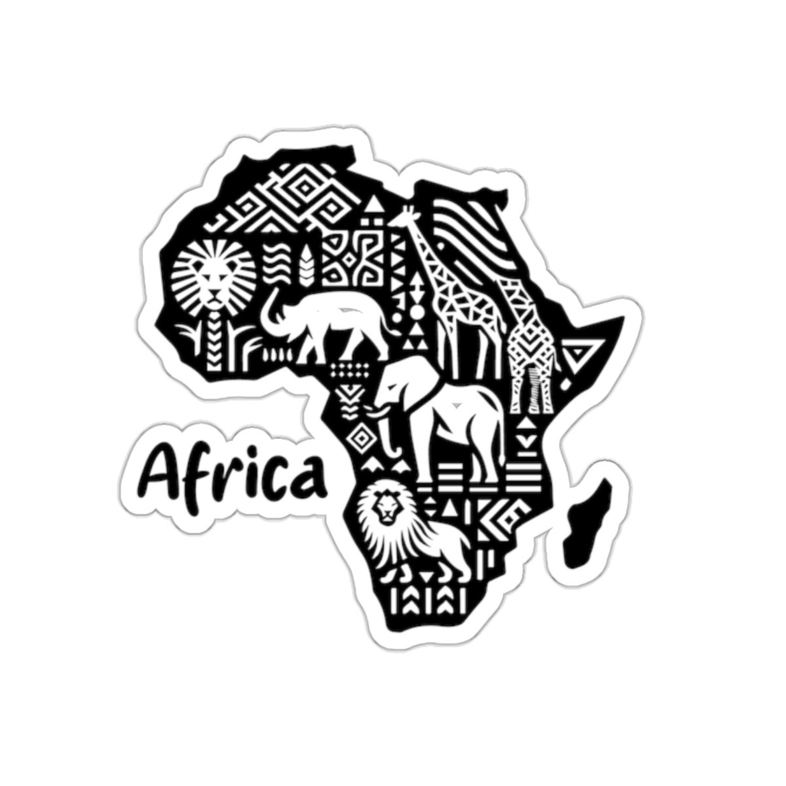 African Pride Sticker Detailed Africa Map Design Perfect for Laptops ...