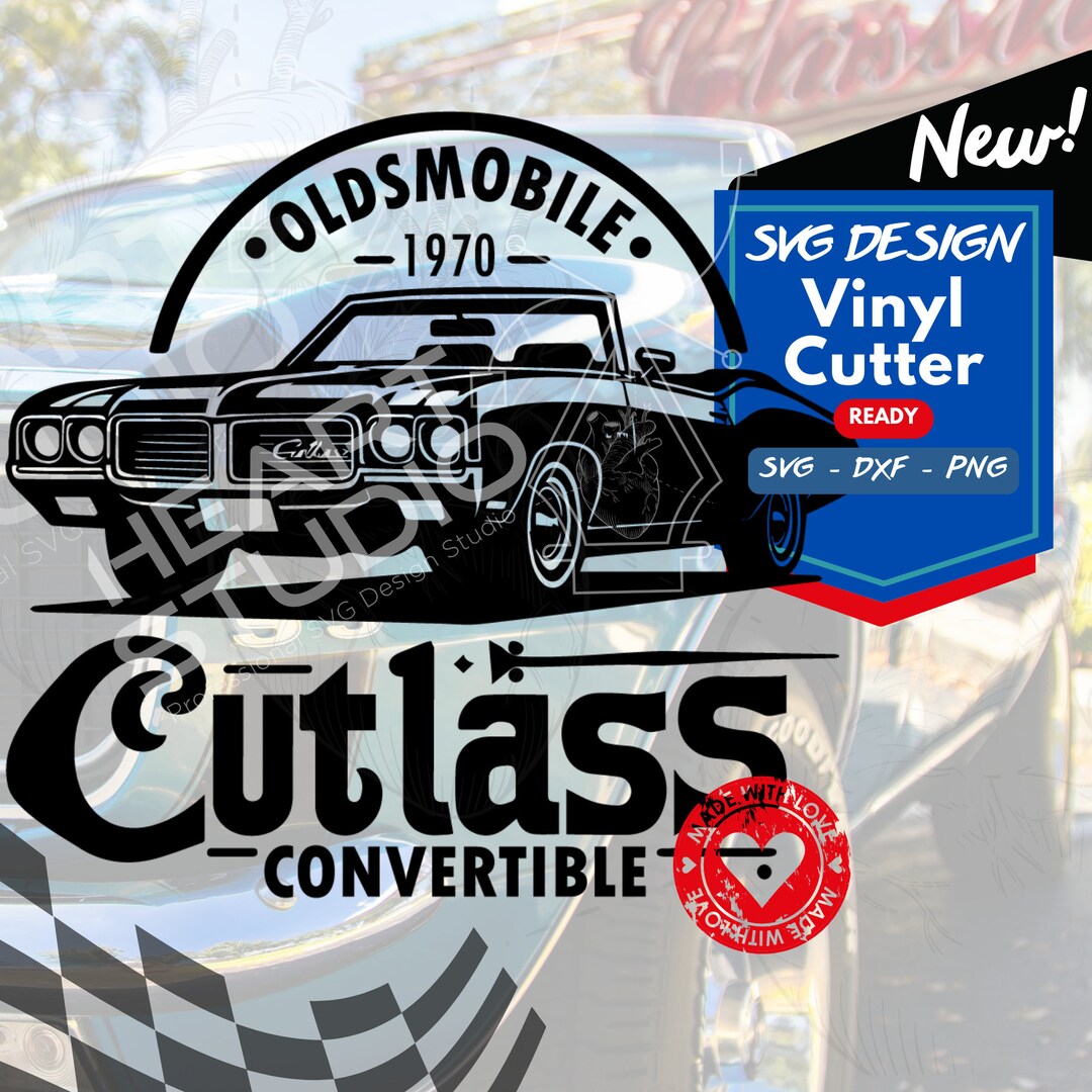 SVG Vintage 1970 Oldsmobile Cutlass Convertible ,png,dxf,svg - Etsy