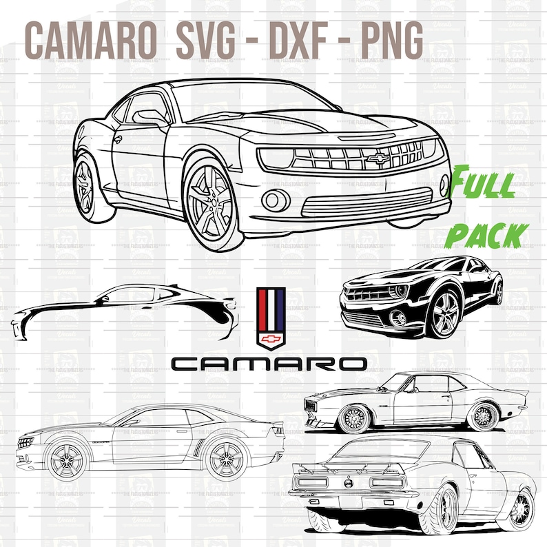 Chevrolet Camaro Svg, Dxf and Png 1979 and 2020 File Ready to Cut on a ...
