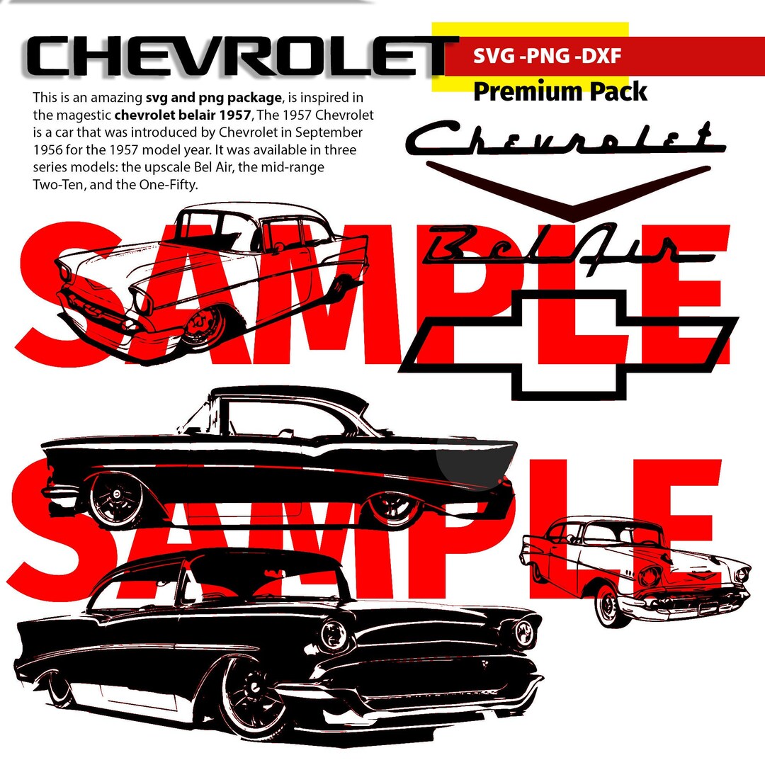 Chevrolet SVG Belair DISTRESSED TRACE 1957 Custom Made - Etsy