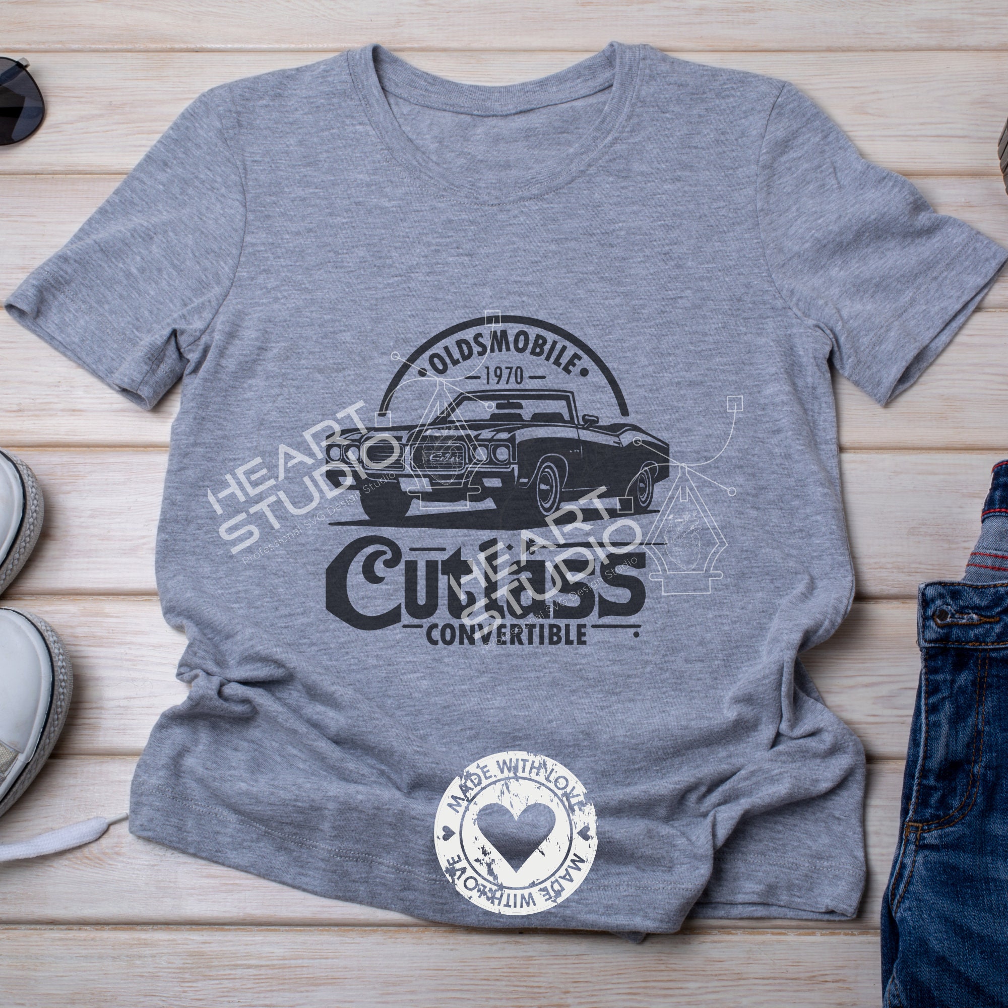 SVG Vintage 1970 Oldsmobile Cutlass Convertible ,png,dxf,svg - Etsy