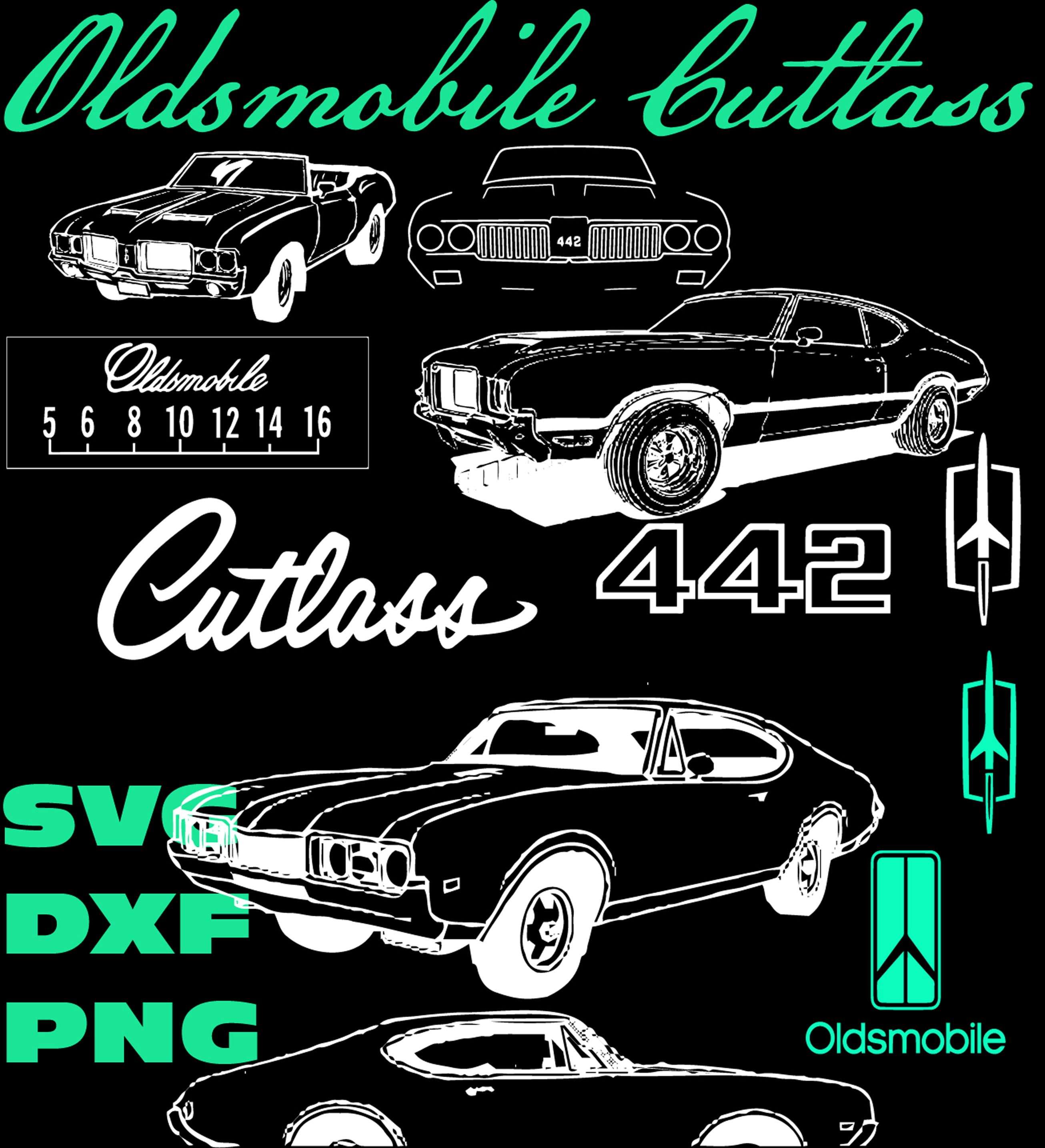 1972 Oldsmobile Cutlass 442 SVG DXF PNG File - Etsy UK
