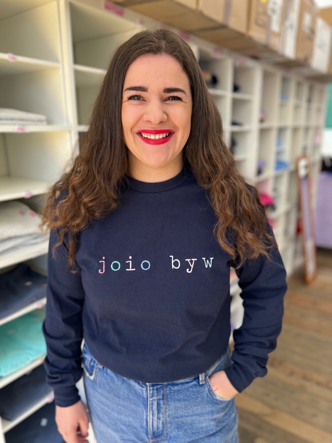 Ready to Go-joio Byw/navy-llewys Hir T-shirt Oedolion-ani-bendod Adult ...