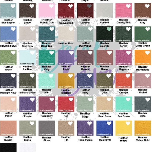 Sublimation Color Chart - Etsy