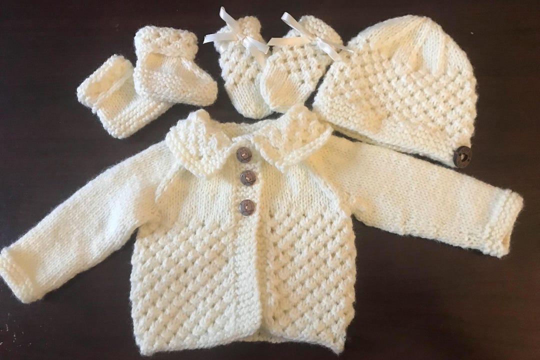 Newborn Cream Sweater Set - Etsy UK