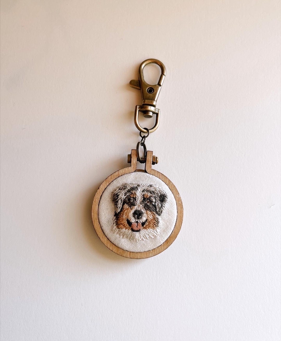 Custom Pet Embroidery Keychain - Etsy