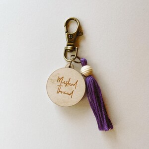 Mini Embroidery Purple Flower Keychain - Etsy