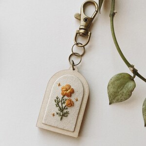 Mini Poppy Flower Embroidery Keychain - Etsy