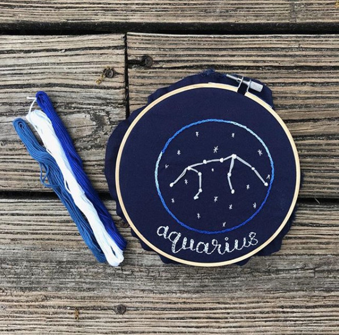 Zodiac/astrology With Constellation Embroidery Hanging - Etsy