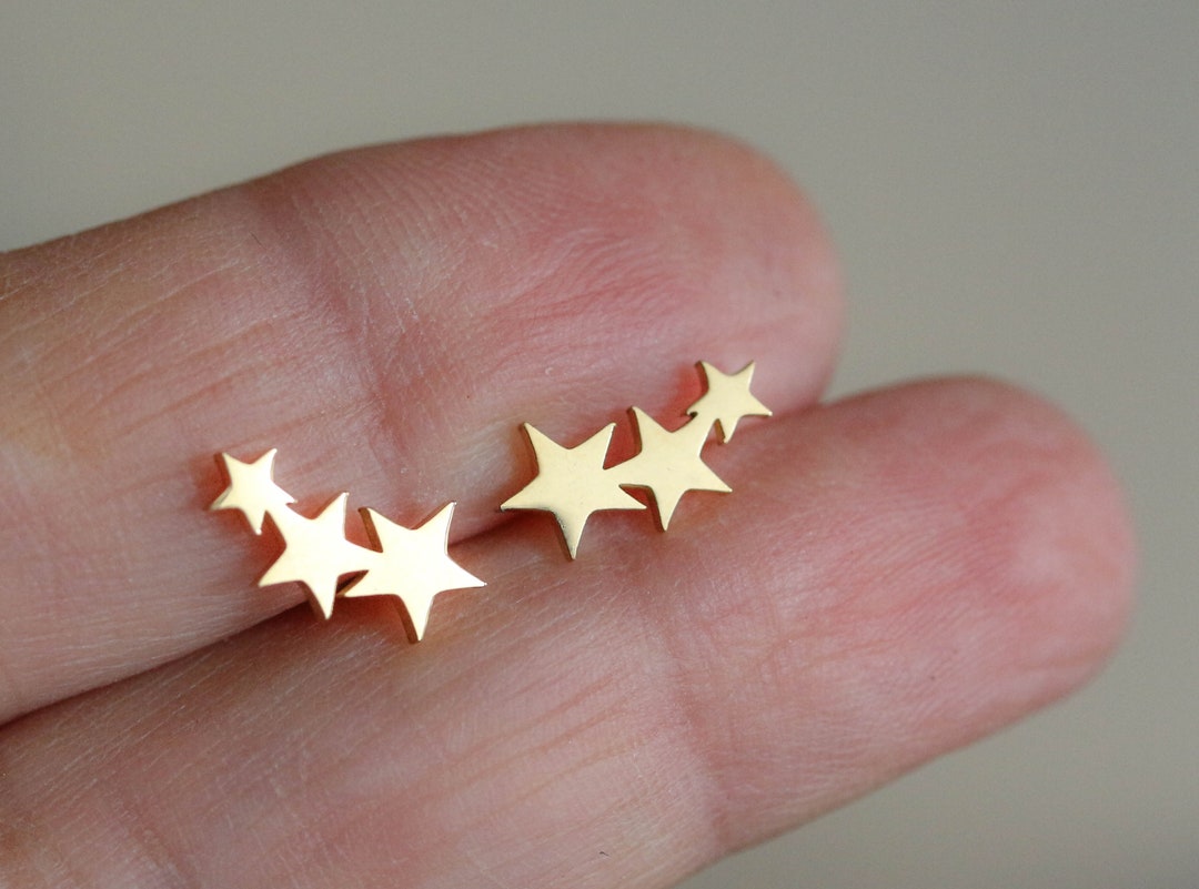 Star Earrings Minimalist Studs Small Star Earrings Silver - Etsy