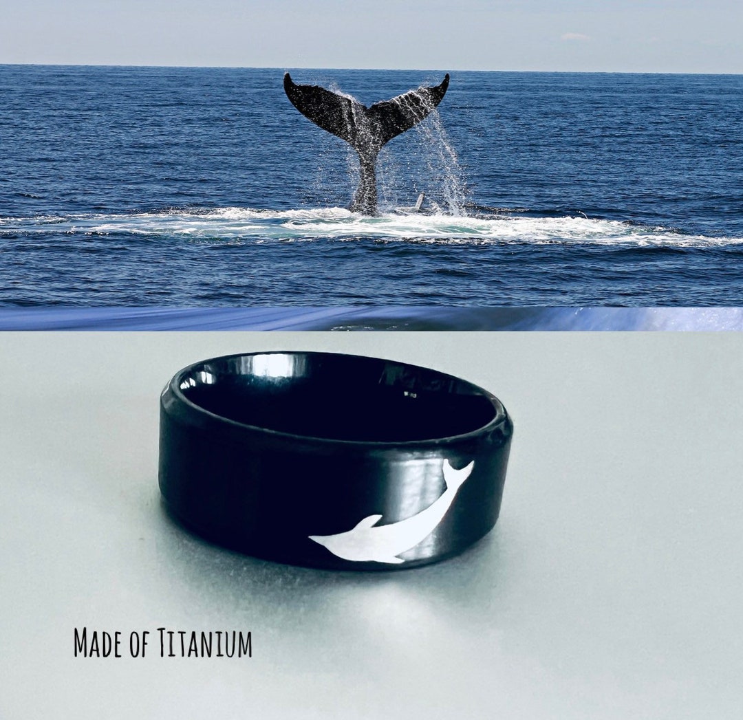 Ring Black Women, Men, Whale Whales Orca Killer Whale, Engraving ...