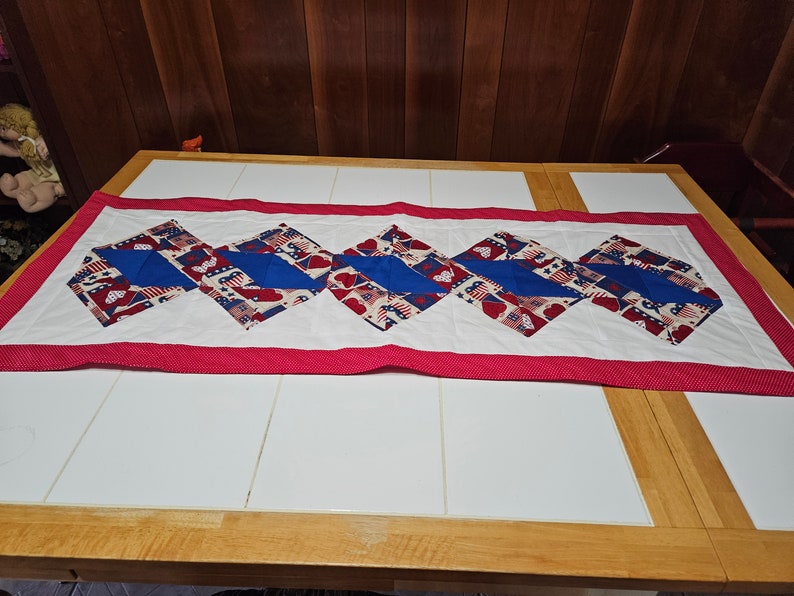 Patriotic Handmade Table Runner - Etsy