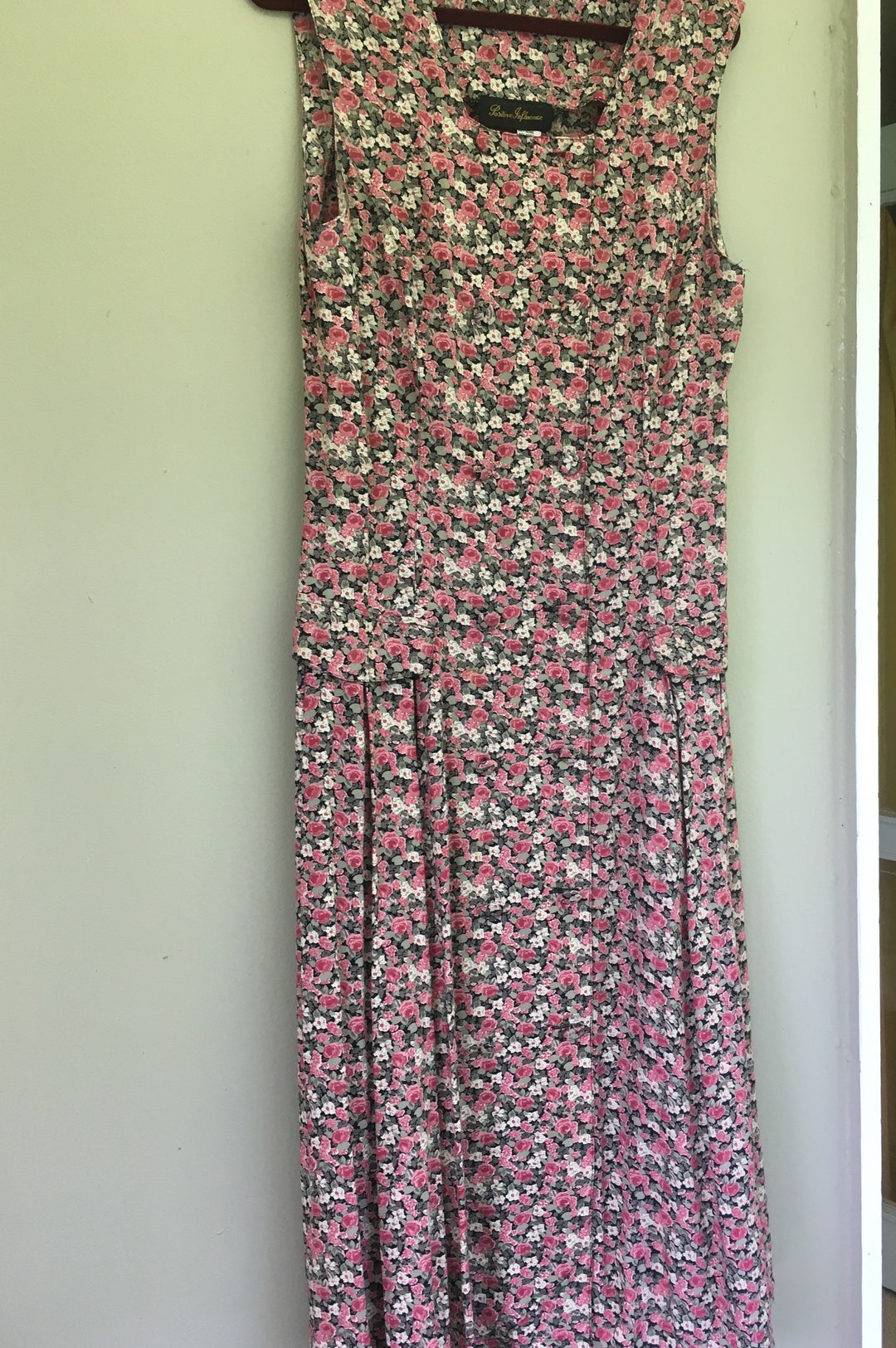 Vintage Dress 1990 90s Grunge Romantic Cottage Floral Rose Boho ...
