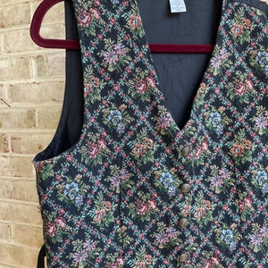 Vintage Vest 1990 90s Rainbow Tapestry Black Boho Bohemian Size Large ...