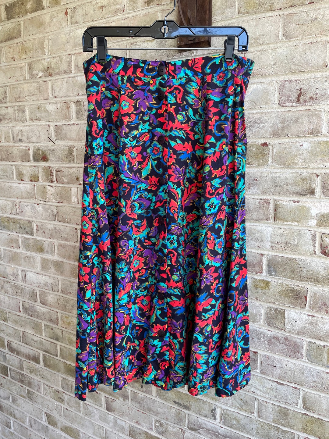 Vintage Skirt Boho 1990 90s Rainbow Coastal Cottage Bohemian Amanda ...