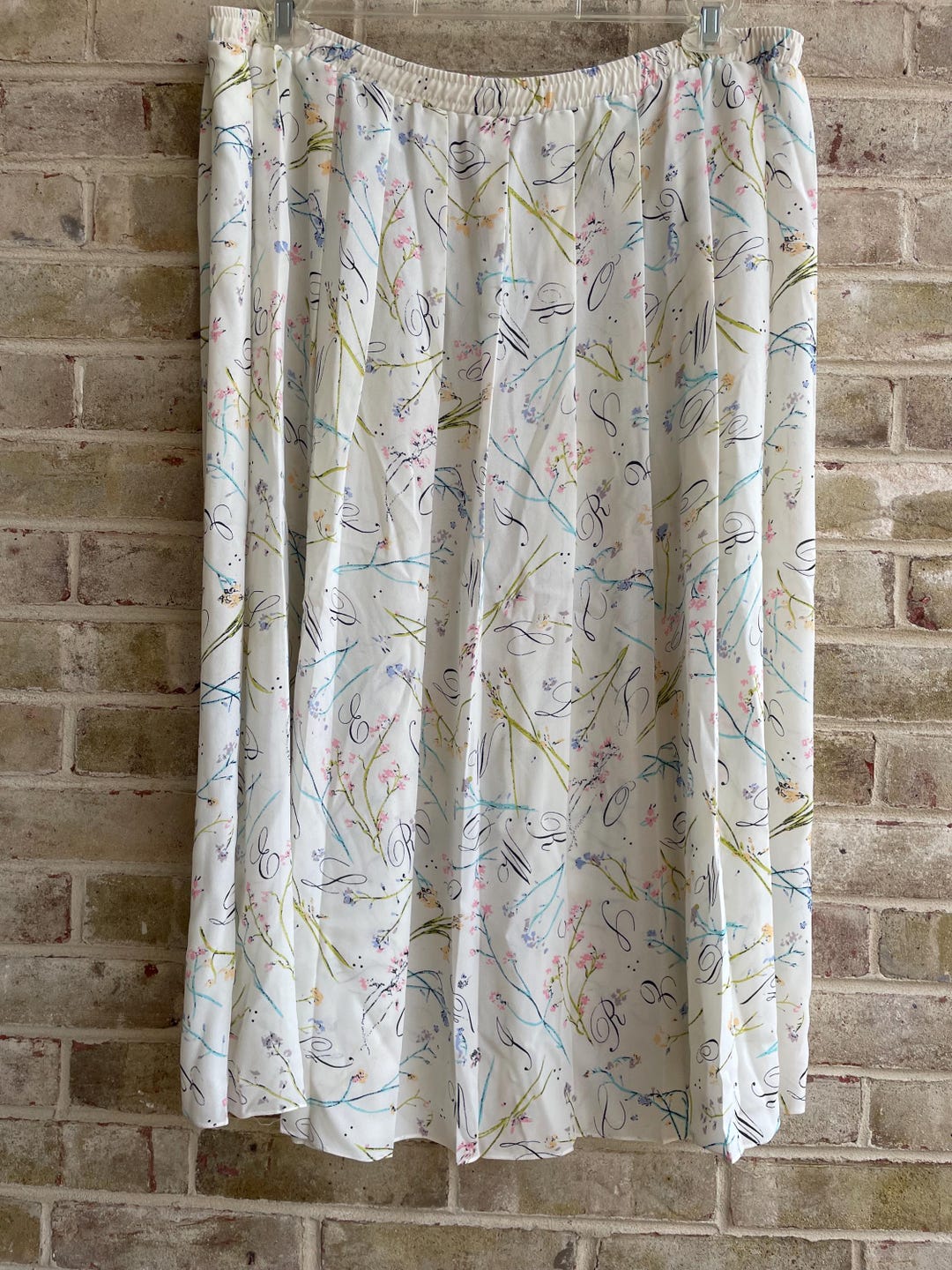 Plus Size Vintage Skirt 1990 90s Cursive Letters Literary Teacher ...