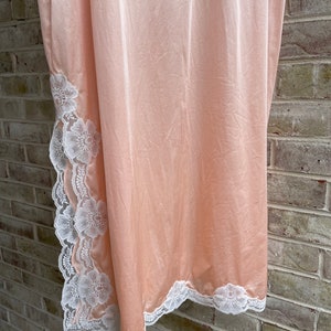 Vintage Slip Side Slit 1980 80s Sears Peach Lace Midi Length Boho ...