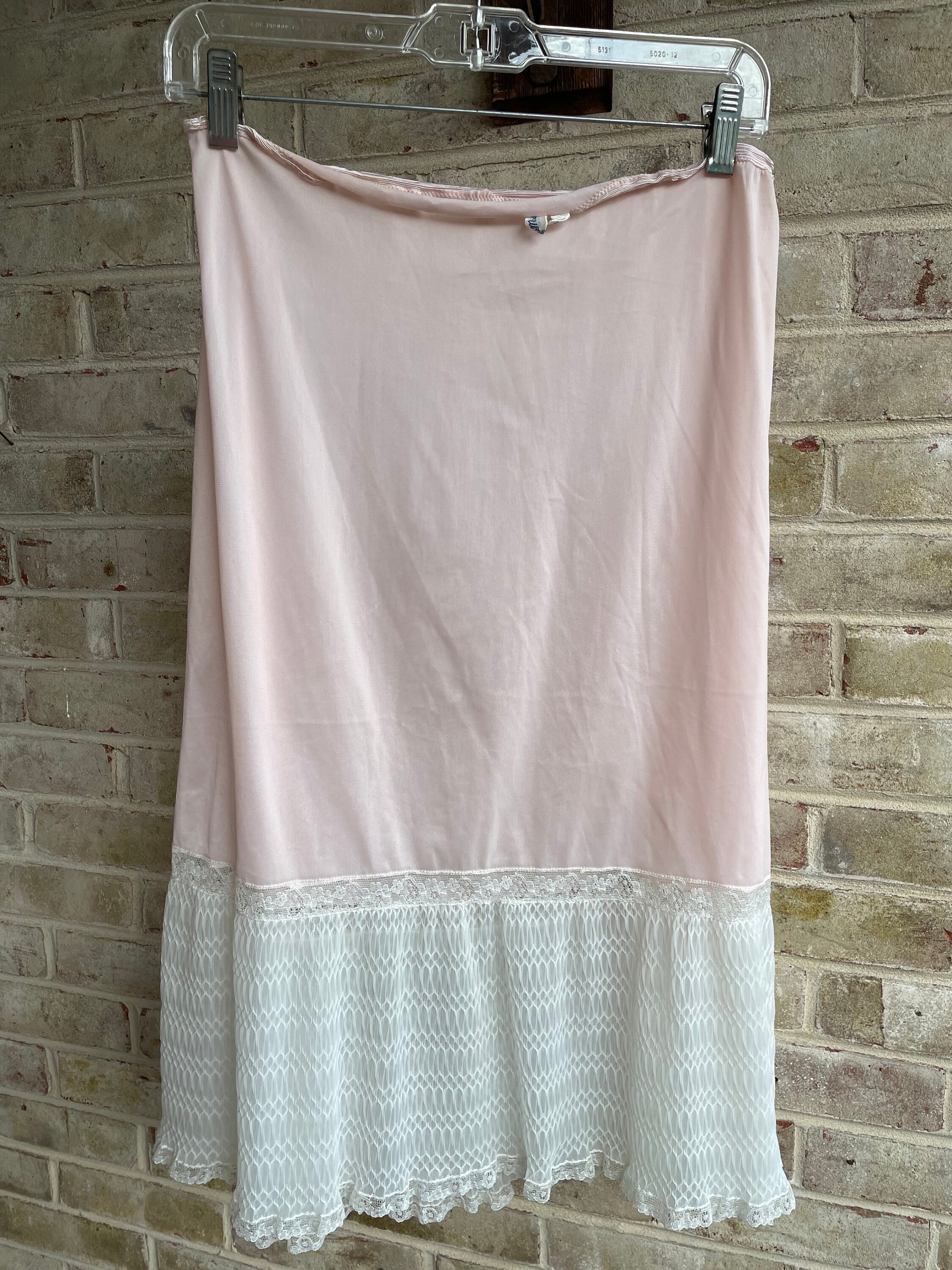 Vintage Slip Skirt Lace Seashell Pink 1970 70s Hippie Hippy Boho ...