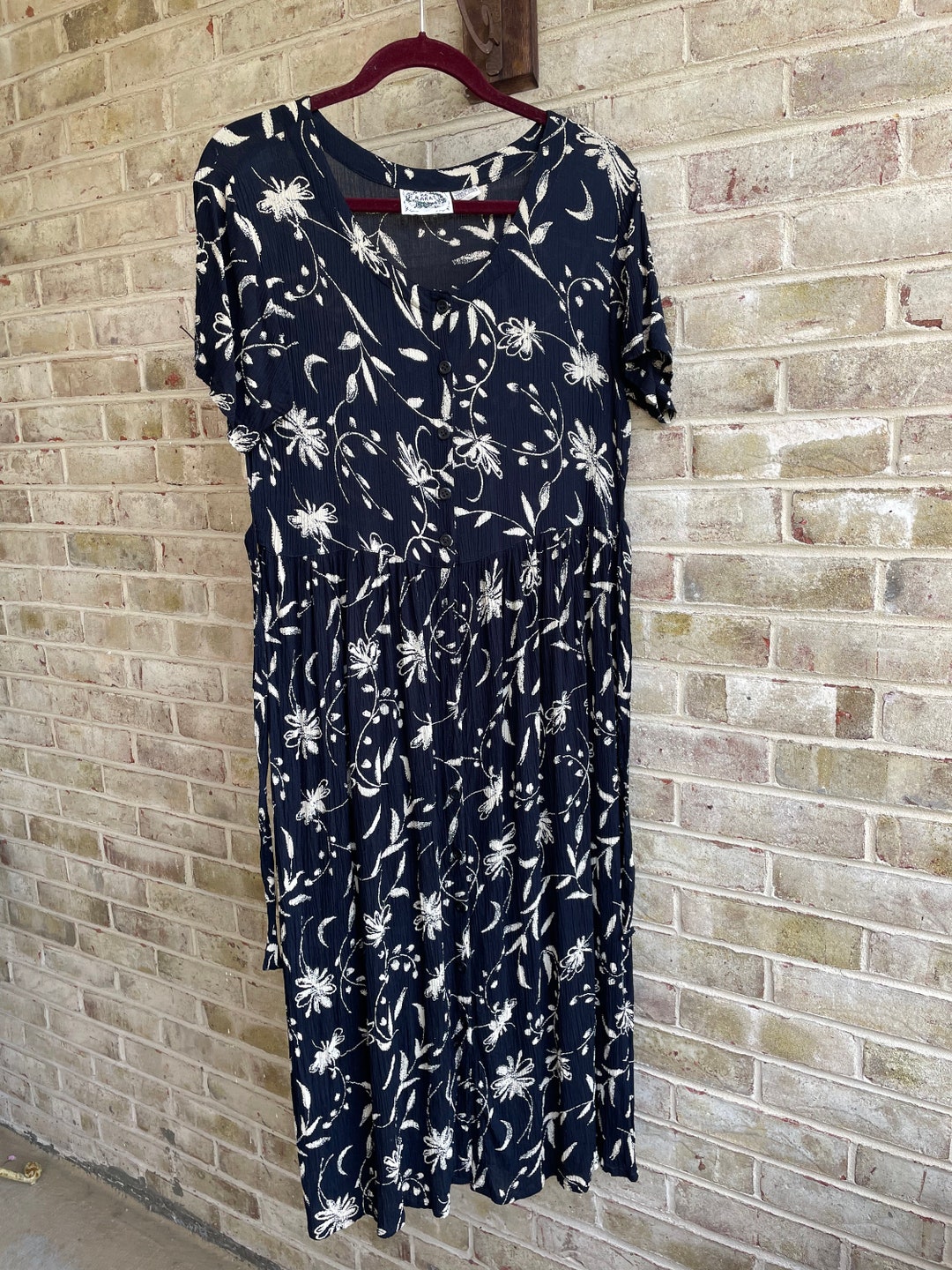 Vintage Dress 1990 90s Boho Bohemian Sundress Size Xl Large 12 14 16 - Etsy